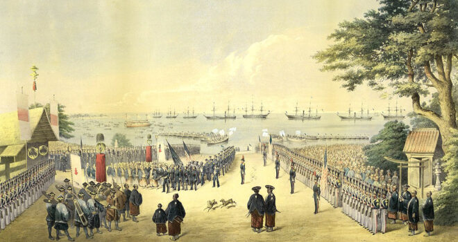 1280px-Commodore-Perry-Visit-Kanagawa-1854-1 | - Japaaan